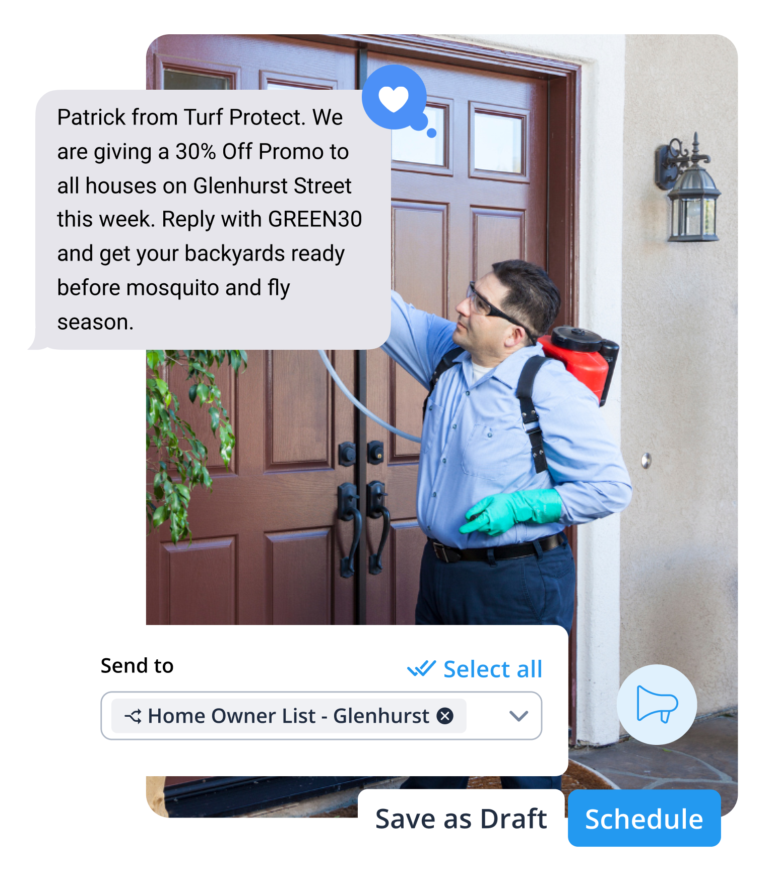 Text message marketing tool for home services