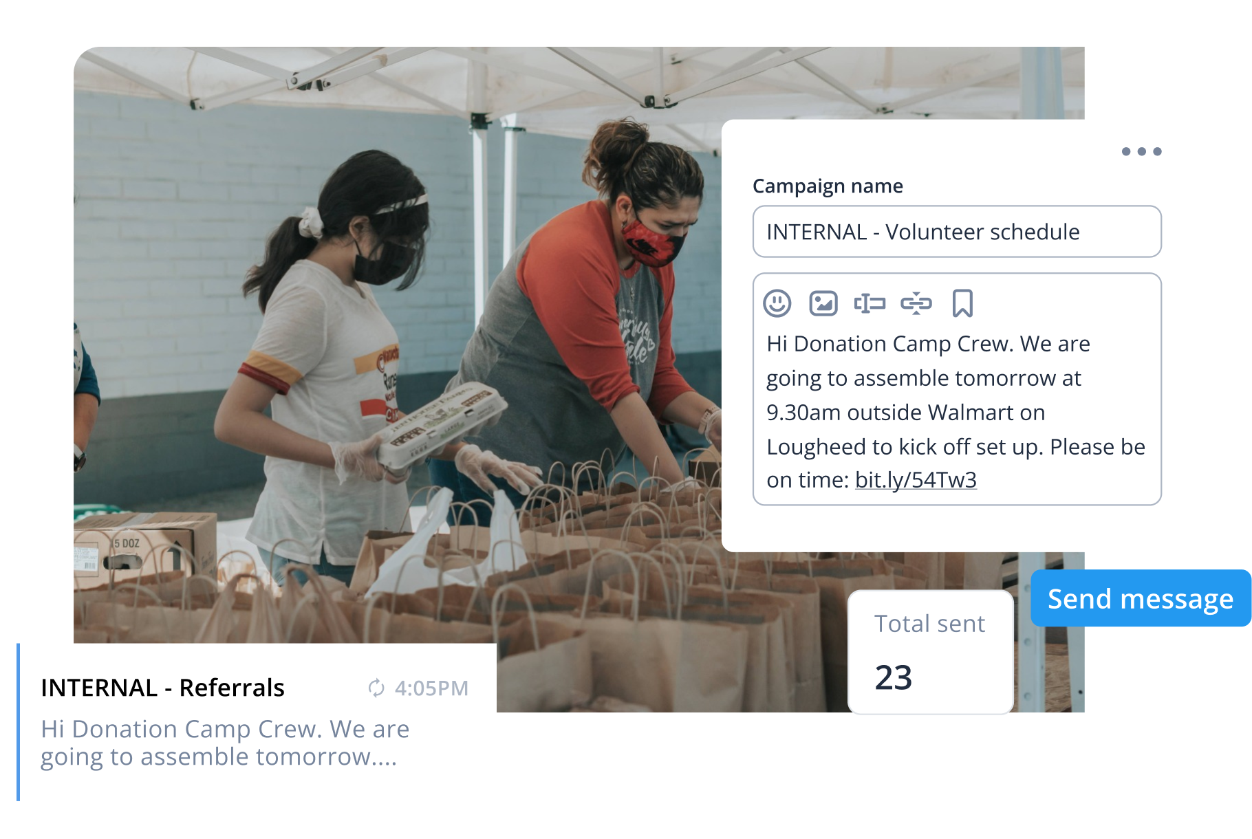 Text marketing tool for nonprofits