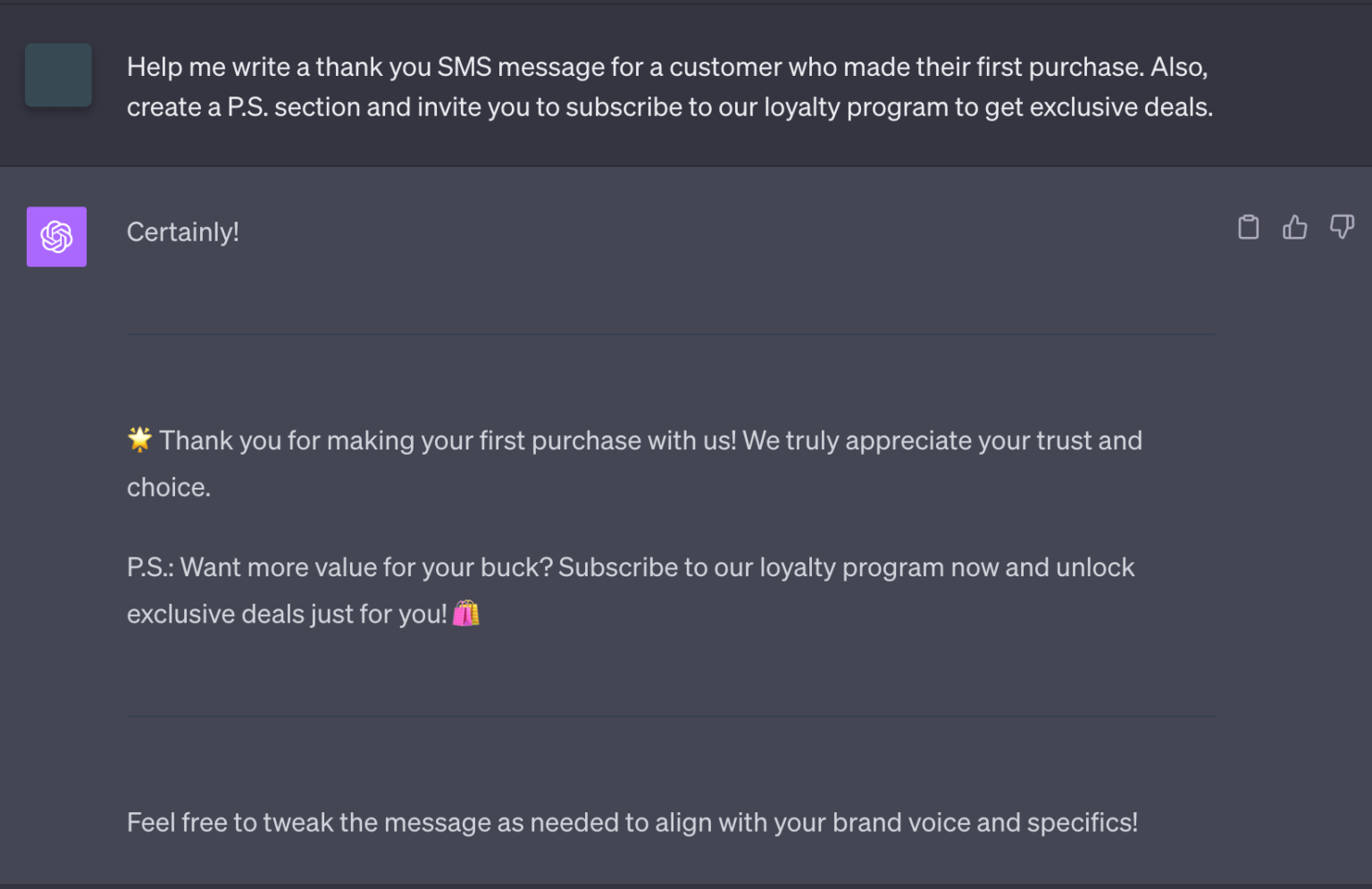 How to craft a thank you for your purchase message - SimpleTexting