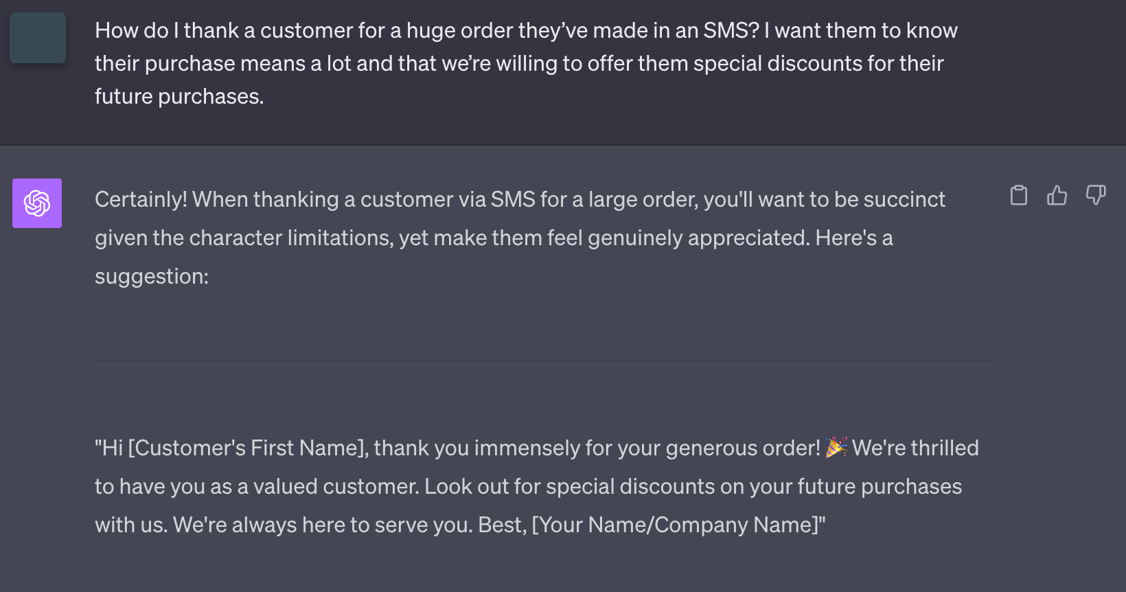 How to craft a thank you for your purchase message - SimpleTexting