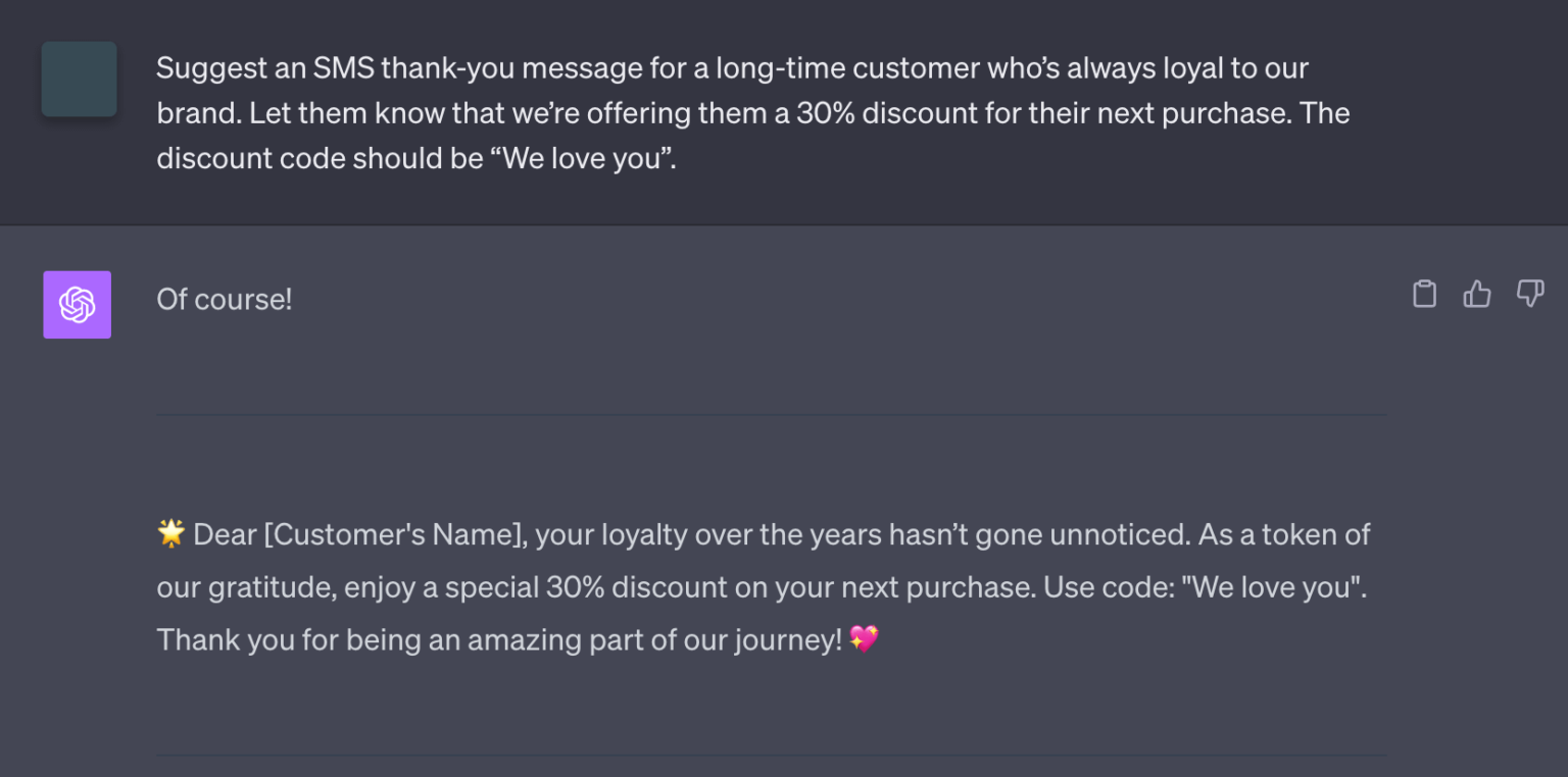 How to craft a thank you for your purchase message - SimpleTexting