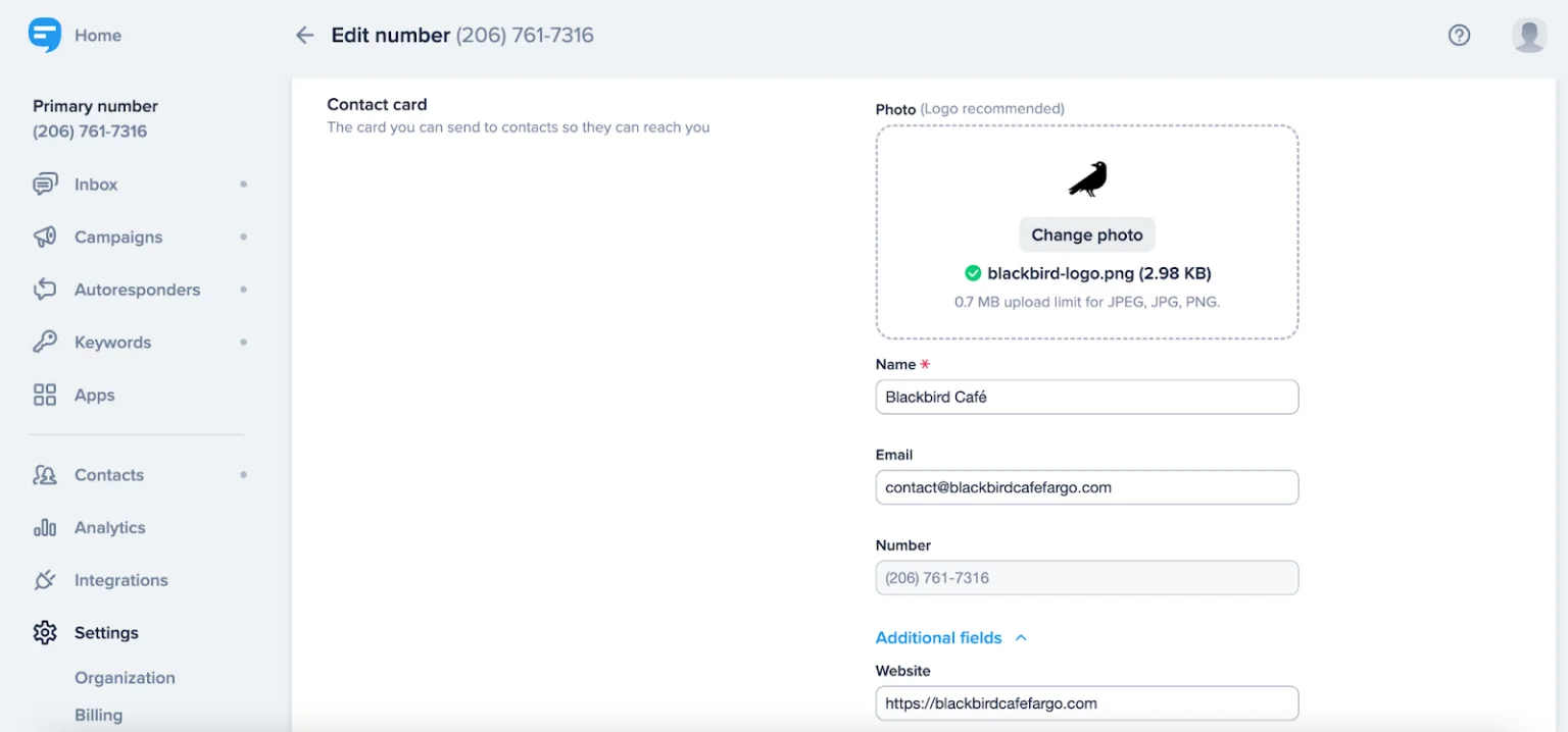Contact cards: Text vCards to simplify number saving