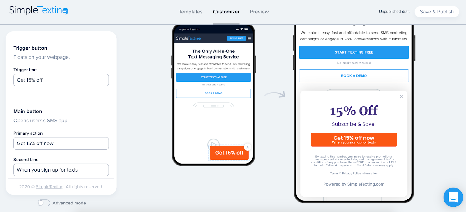 Create an SMS pop-up in 4 easy steps | SimpleTexting