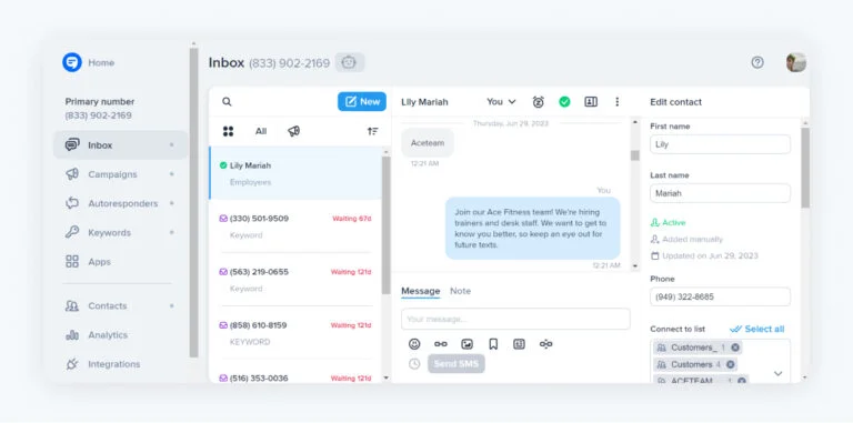 One-Way Text Messaging: Group Texting App with No Reply All