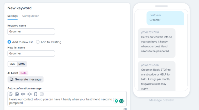 How to send a business card text message