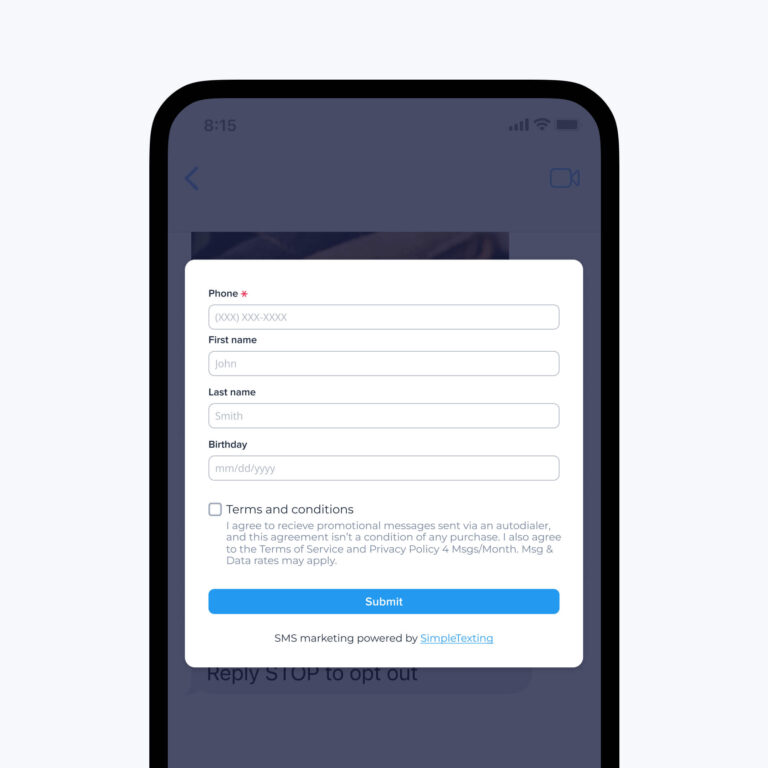 Business texting opt-in disclaimer templates