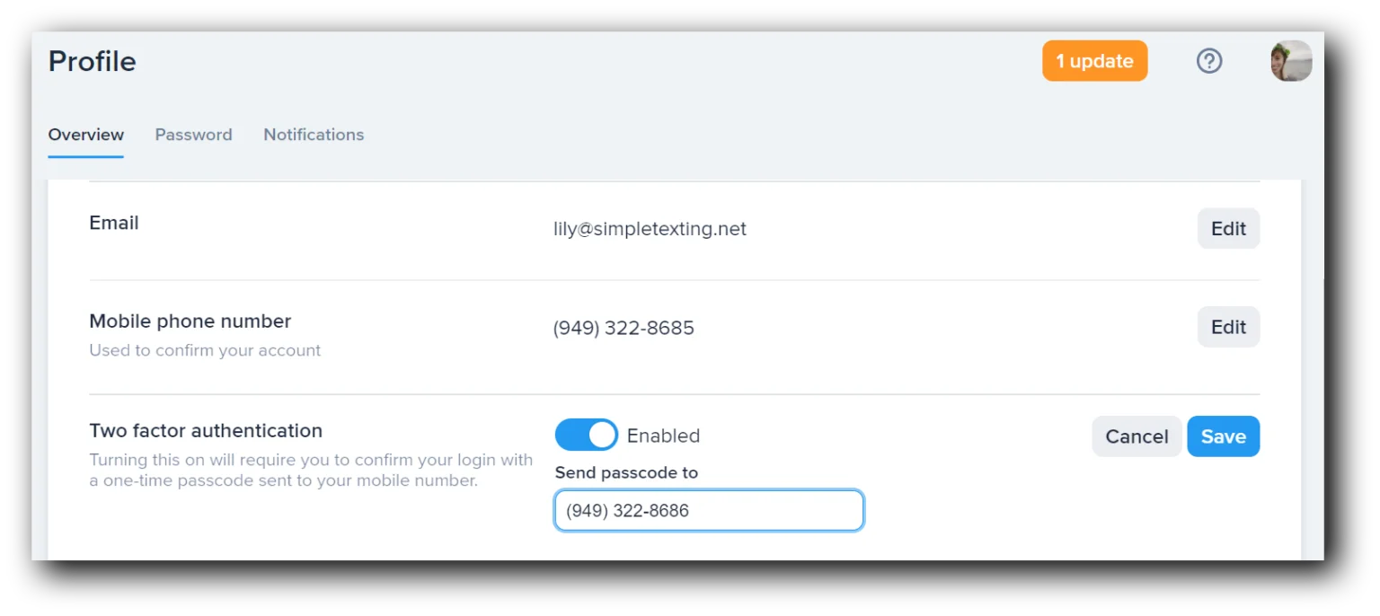 Meet 2FA for SimpleTexting users - SimpleTexting