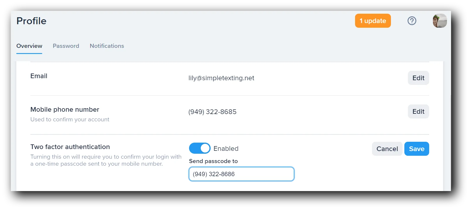 Meet 2FA for SimpleTexting users - SimpleTexting